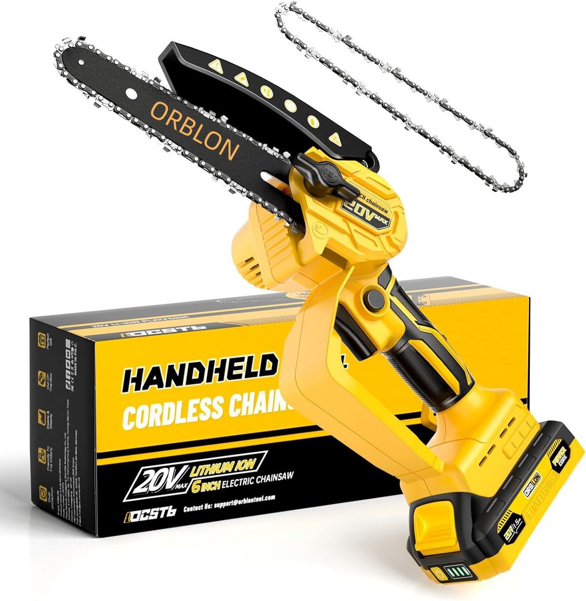 ORBLON 20V 6-Inch Cordless Mini Chainsaw (OCST6) — ORBLON - DIY Garden ...